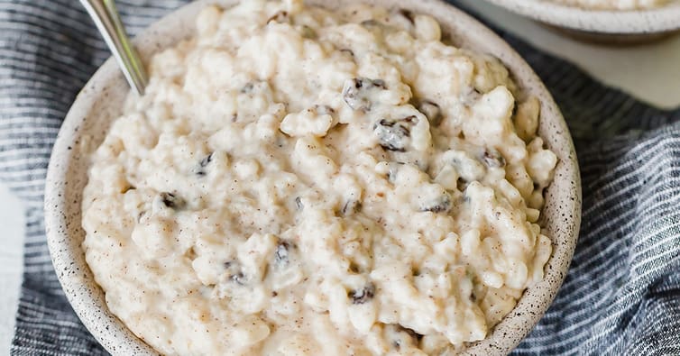 Rice Pudding with Bourbon-Soaked Raisins - Brown Eyed Baker