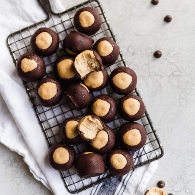 Peanut Butter Buckeyes Recipe - Brown Eyed Baker