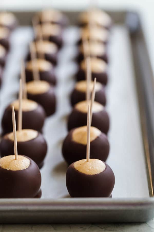 Peanut Butter Buckeyes Recipe - Brown Eyed Baker