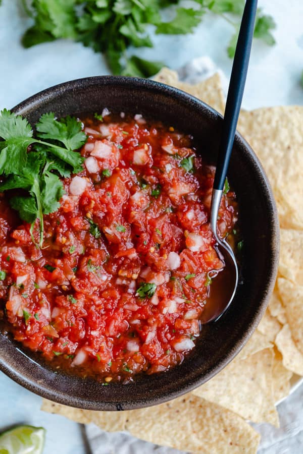 Easy Homemade Salsa - Brown Eyed Baker