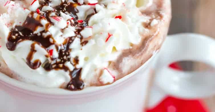 Peppermint Bark Hot Chocolate - Brown Eyed Baker