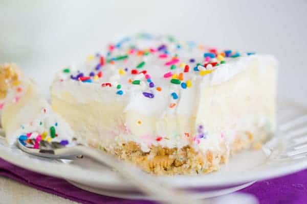 No Bake Funfetti Lush Dessert - Brown Eyed Baker