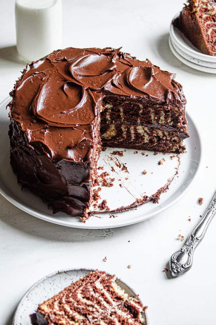 Zebra Cake Recipe - Brown Eyed Baker