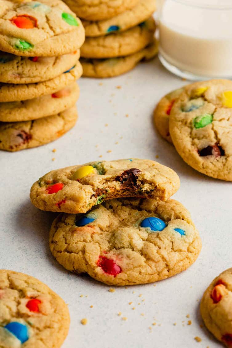 Super Soft and Chewy M&M Cookies - Brown Eyed Baker